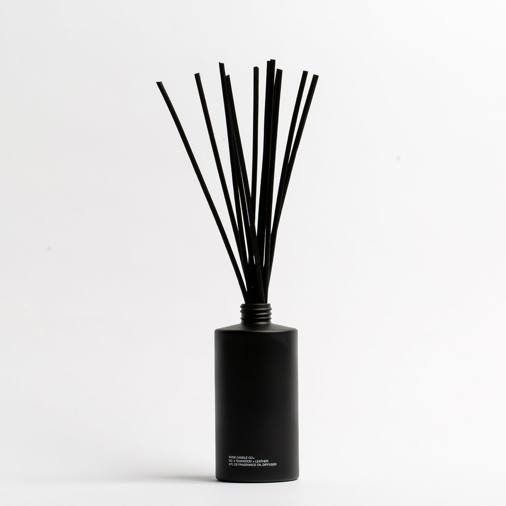 No. 3 Teakwood + Leather Reed Diffuser – BASIK CANDLE CO